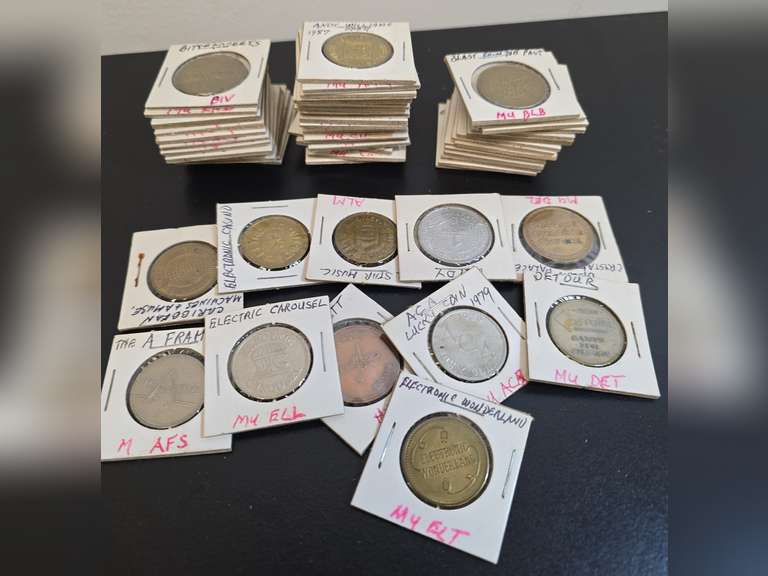 60 Arcade & Amusement Tokens - Most Are U.S. & All Different - Northern ...