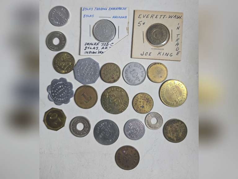 21 US Trade Tokens From California, Oregon, Washington, North Dakota, S ...