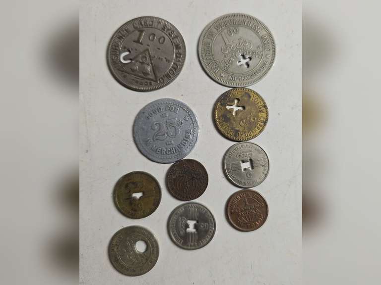 10 Virginia & Kentucky Coal Mining Scrip & Mercan Tile Store Tokens ...