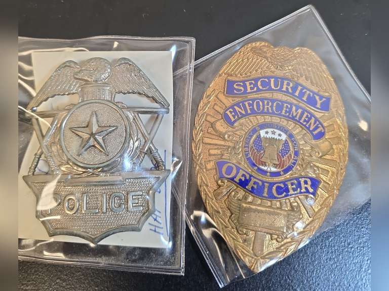 Police - Eagle & Star Hat Badge With Hardware & Security Enforcement Officer Badge - with Pin ...