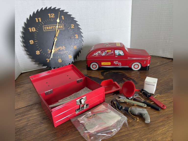 Craftsman saw blade clock, Craftsman mini toolbox with tool Christmas ...