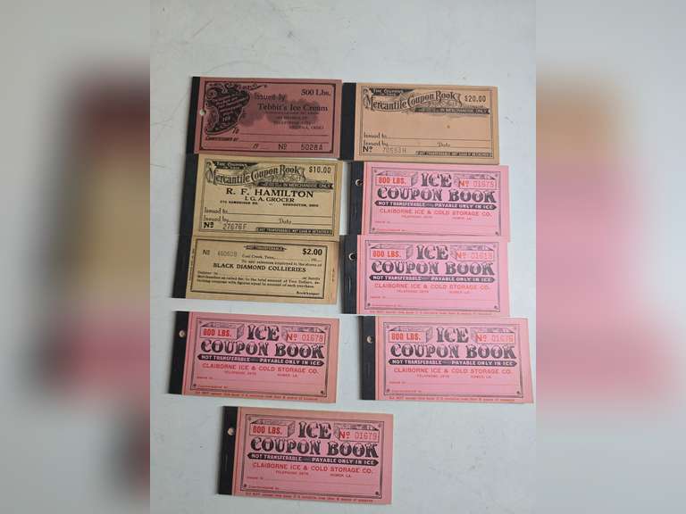 Group of Merchant "Good For" Coupon Books-Circa 1924-1940, Cold Storage ...