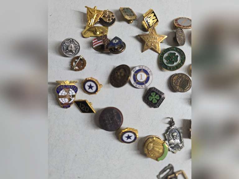 Large Group of Fraternal & Organization Pins-Some Award & Member Pins ...