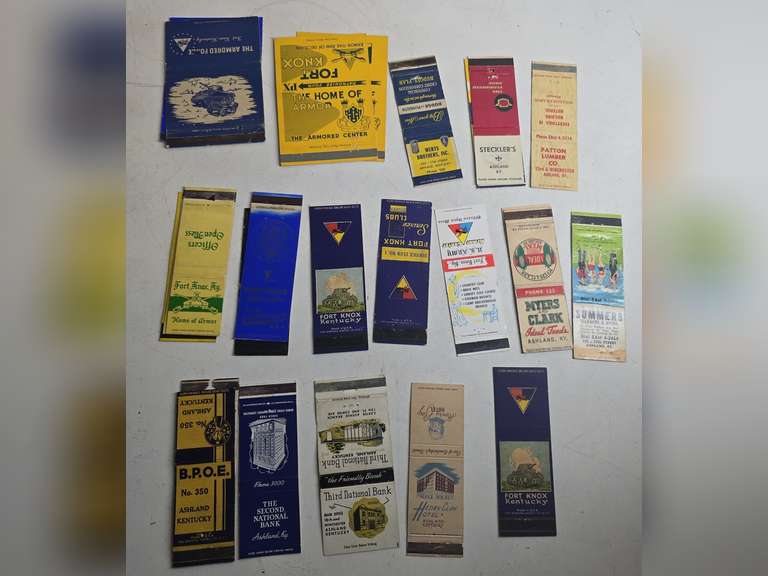 Military - Ft Knox & Ashland, KY Matchbooks Some Older & Nice Graphics ...