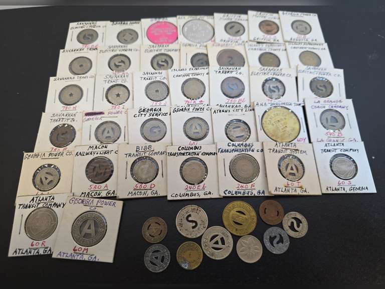 47 Georgia Transit Tokens - Various Cities & Town - All Different ...