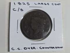 1825 U.S. Large Cent - C. C. Dyer Counter Stamp - Charles C. Dyer - New ...