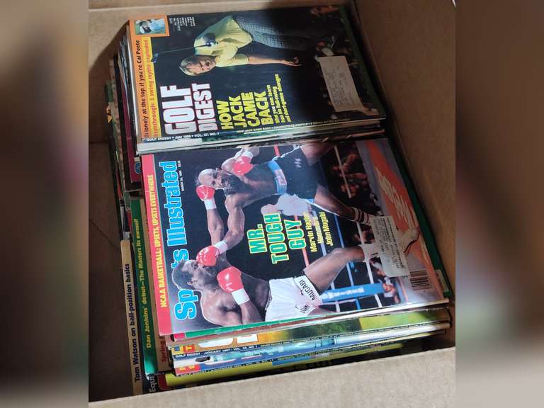 Large box of golfing and Sports Illustrated magazines - Northern ...