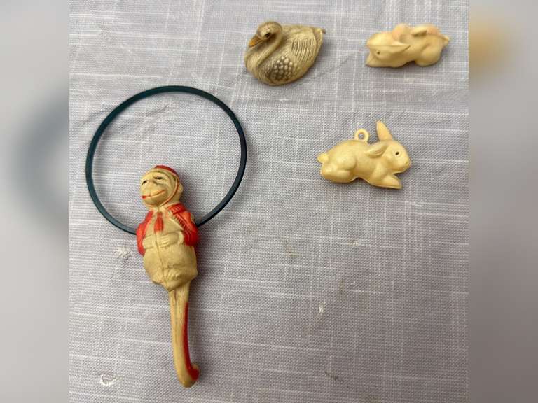 Celluloid monkey, rabbit and swan - Northern Kentucky Auction, LLC