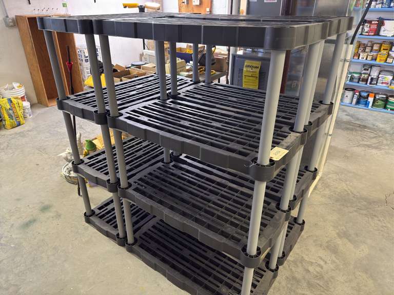 Three stack shelving units - measures 55 inches tall by 36 inches wide ...