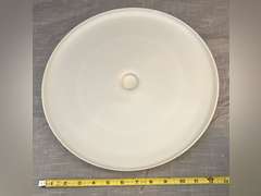 Tupperware cake plate with cover. 14” diameter and 5 1/2” tall cover ...