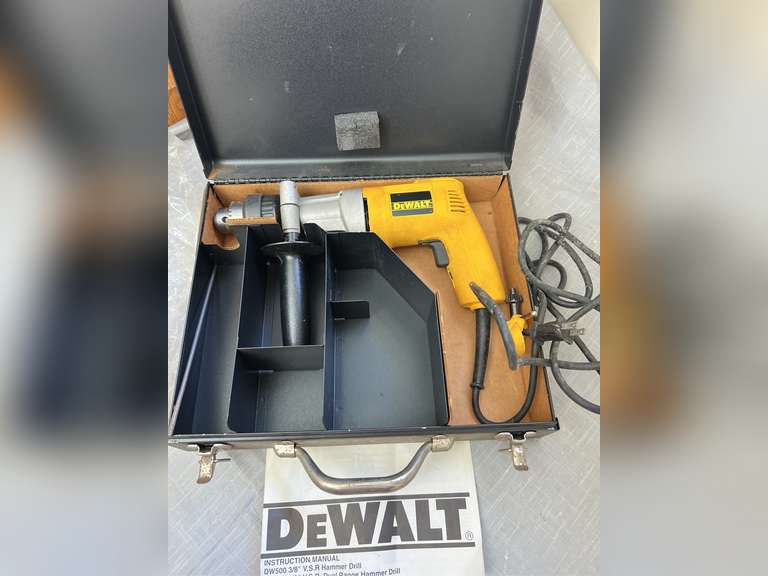 DeWalt metal case with DW510 1/2” VSR Hammer Drill. Worked when tested ...