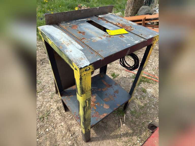 Metal work stand for possibly a router or originally was a table saw ...
