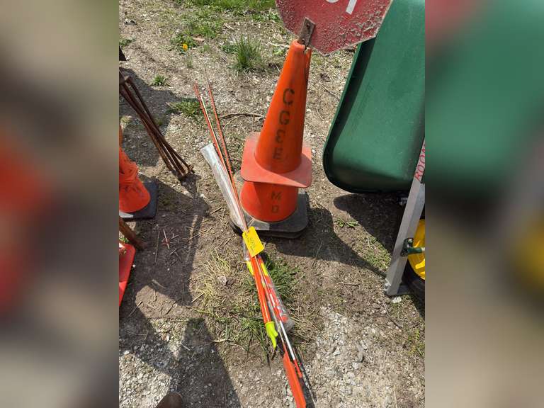 Safety flags, three safety cones, stop sign - Northern Kentucky Auction ...