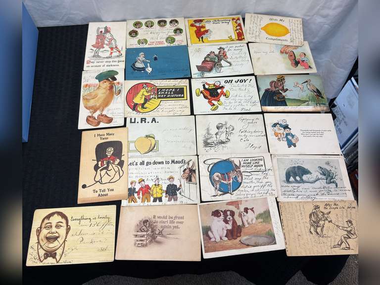 28 Cartoon & Fun Exaggerated Style Postcards, Featuring Many Themes ...