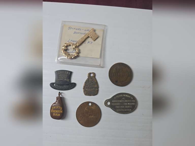 Group of Whiskey & HAM Advertising Key Fobs & Key and Tokens - Kessler ...