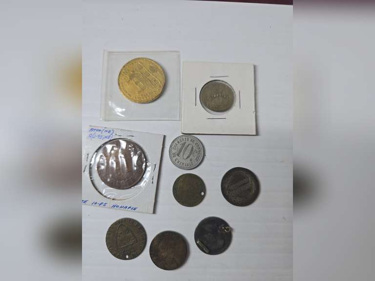 9 - European Medals & Tokens - England, France & Spain - As Shown ...