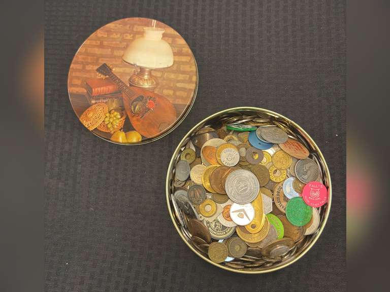 Tin of tokens - Northern Kentucky Auction, LLC