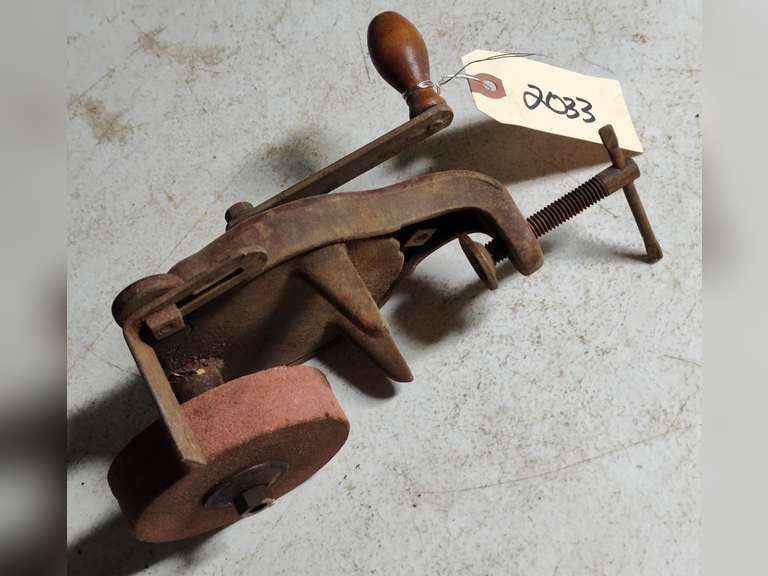 Old hand crank sharpening grinder - Northern Kentucky Auction, LLC