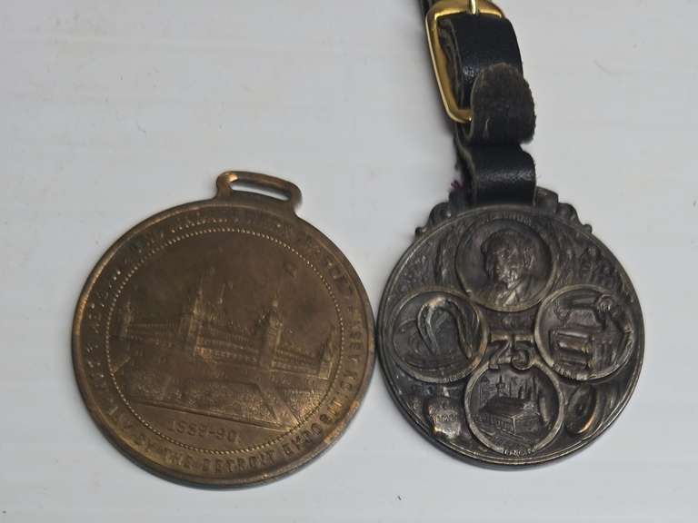1889-1890 Mabley & Co. Detroit Exposition Watch FOB & 1914 Catasauqua ...