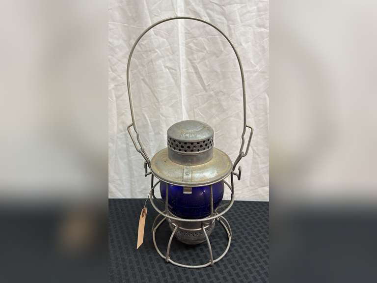 Adlake L&N Railroad Lantern Blue Globe - Northern Kentucky Auction, LLC