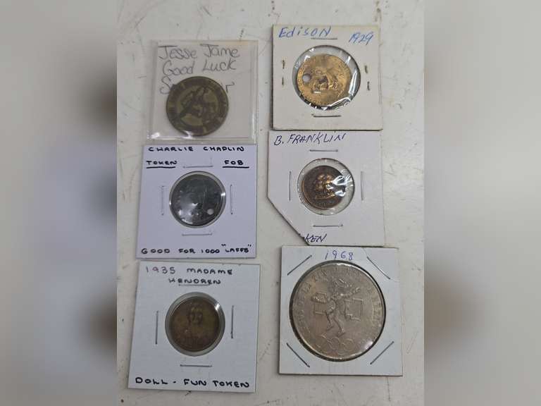 Group of Advertising, Event & Famous People Coins & Tokens, Edison ...