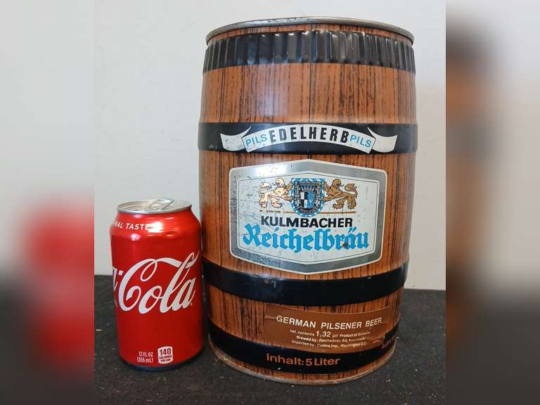 German Beer Keg - Kulmbacher Reichelbrau, Edelherb Pils, 5L, bar decor ...