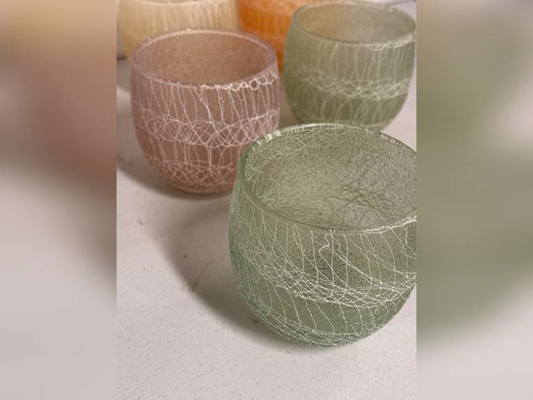 Mid Century Spaghetti String Glass Tumblers - Northern Kentucky Auction ...