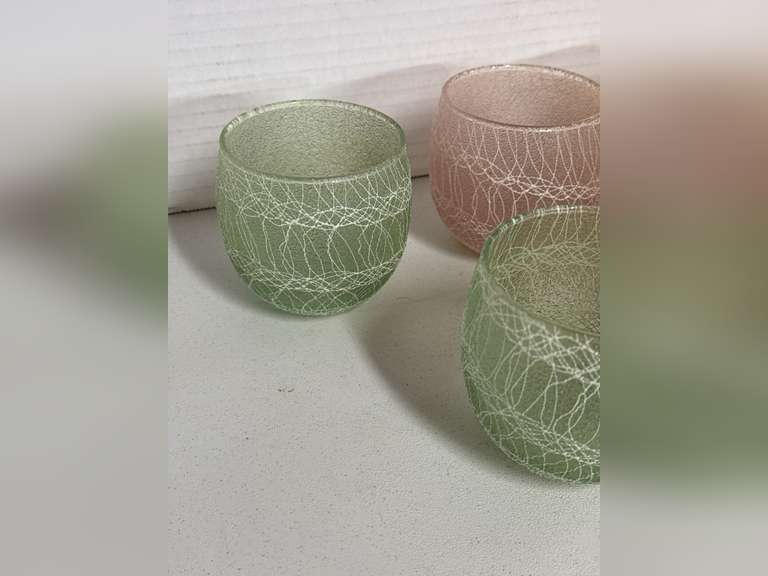 Mid Century Spaghetti String Glass Tumblers - Northern Kentucky Auction ...