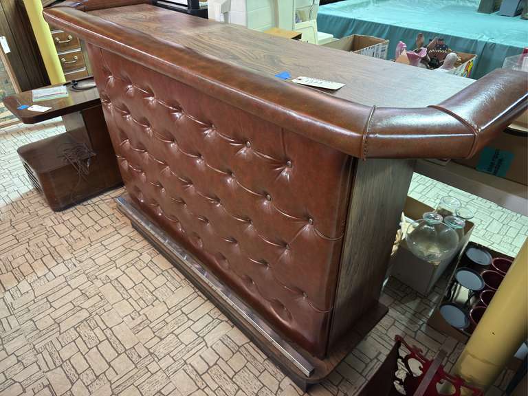 Bar with padded rim and foot rail - 65”wx40”tx18 1/2D - Northern ...