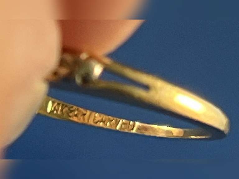 Bridal set ? Stamped 14K symbol like sideways W art carved. No center ...