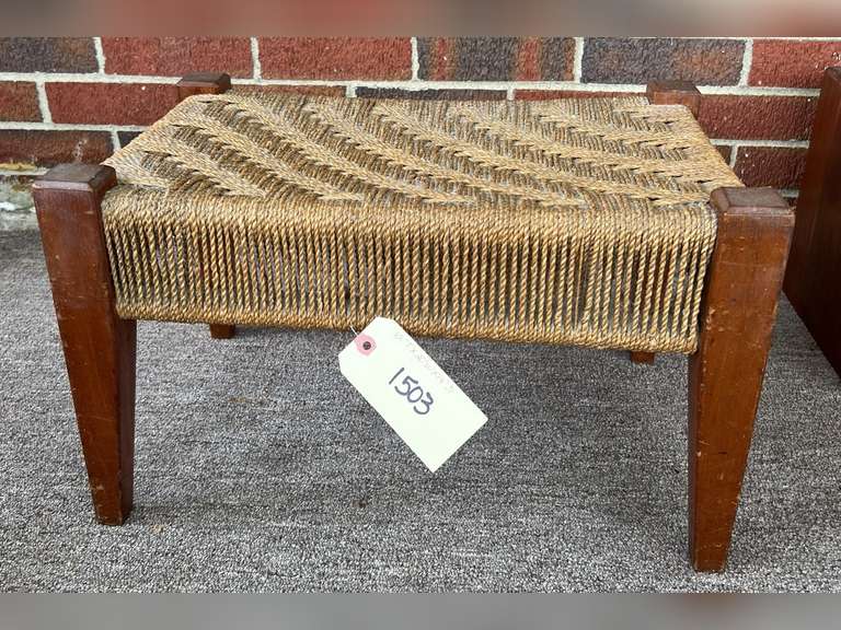 Woven foot stool - 12 inches tall by 20 inches wide by 14 inches deep ...