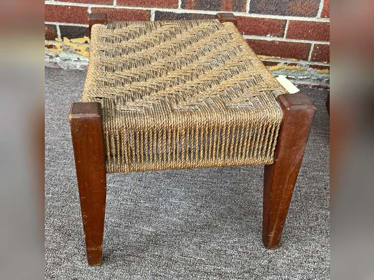 Woven foot stool - 12 inches tall by 20 inches wide by 14 inches deep ...