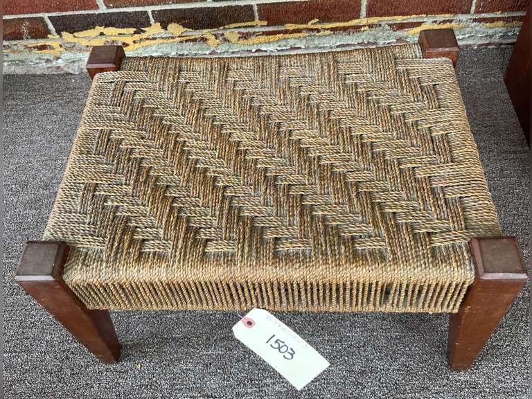 Woven foot stool - 12 inches tall by 20 inches wide by 14 inches deep ...
