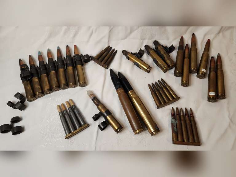 Mixed lot of old military ammo for display or collecting with some ...