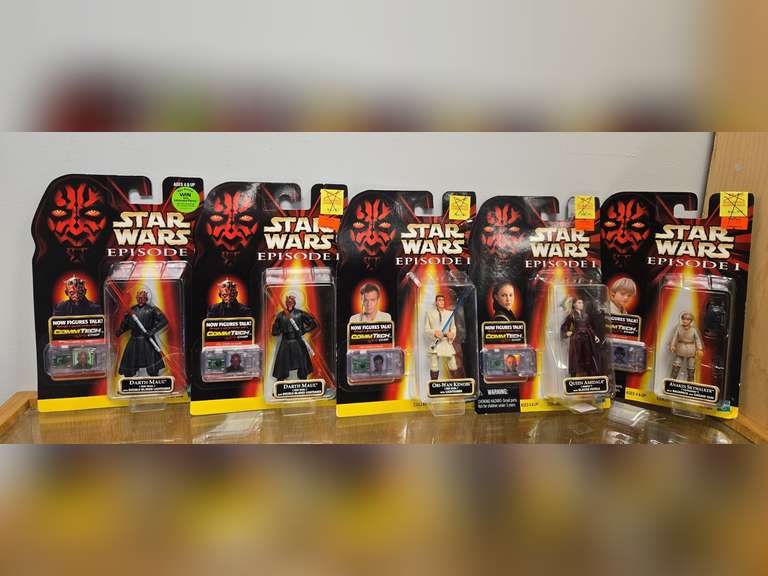 Star Wars Episode I - Figures with CommTech Chip - Darth Maul(2), Obi ...