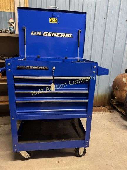 US General roll around tool box with contents & keys - Nutt Auction