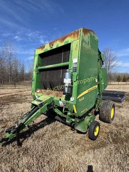 John Deere 568 round baler w/monitor & shaft 5' wide with net wrap ...