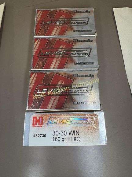 Hornady Leverevolution 30-30 Win 160 grain FTX, 80 rounds - Nutt Auction
