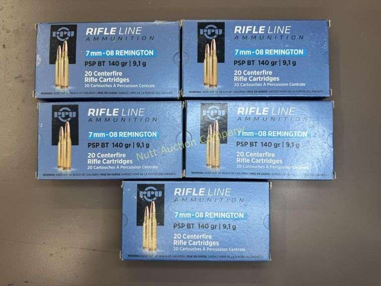 Rifle Line .7mm-08 Remington, PSP BT, 140 gr/9,1 gr 100 rounds - Nutt ...