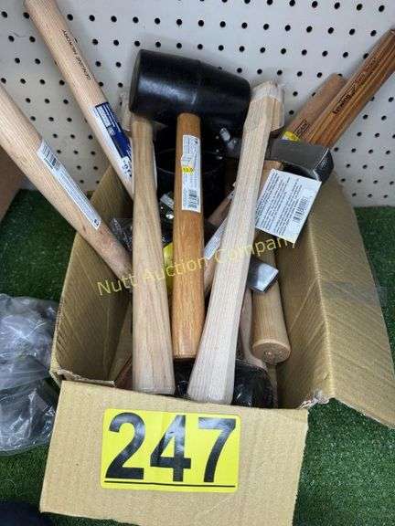 Hammers Rubber Mallets, ballpeen hammer, shingles hatchet, tool handles, gate latches/locks, etc ...
