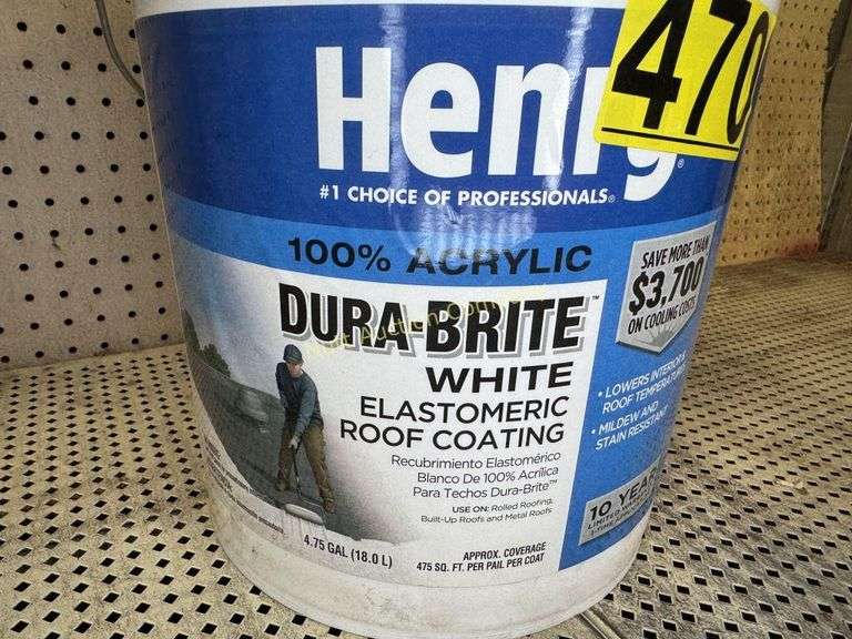 Dura-Brite elastomeric roof coating (4.75 gal) - Nutt Auction