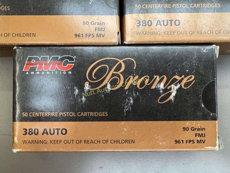 PNC Bronze .380 auto, 90 gr, FMJ, 400 rounds - Nutt Auction