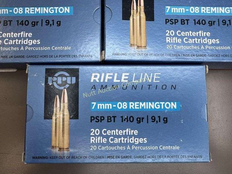 Rifle Line .7mm-08 Remington, PSP BT, 140 gr/9,1 gr 100 rounds - Nutt ...