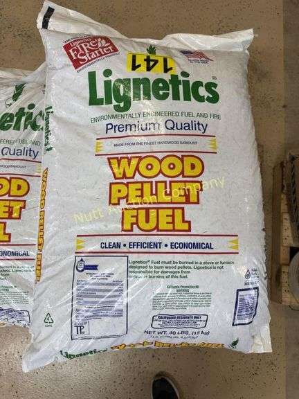 Lignetics wood pellet fuel 40lb bags (11) - Nutt Auction