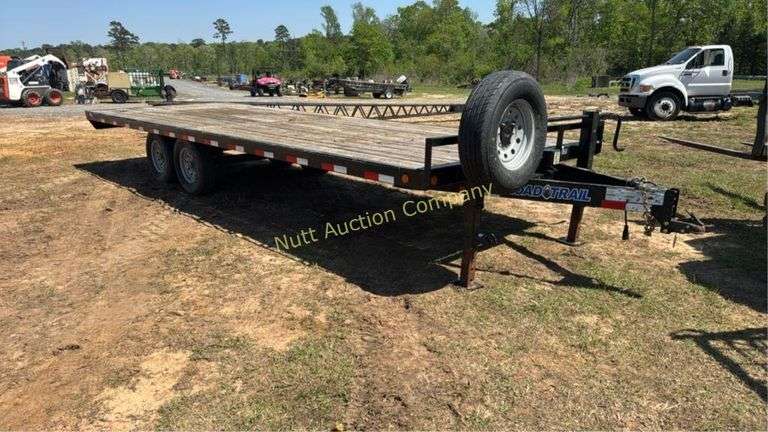 24' Loadtrail Flatbed Trailer 10K Tandem Single Wheel Rear Axles with ...