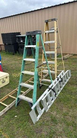 Ladder (Qty 3), ATV Ramp (Qty 1) Werner & Stanley Fiberglass Step ...