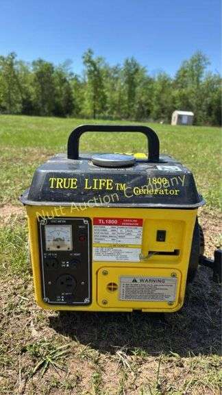 True Life TL1800 Portable Gasoline Generator - Nutt Auction