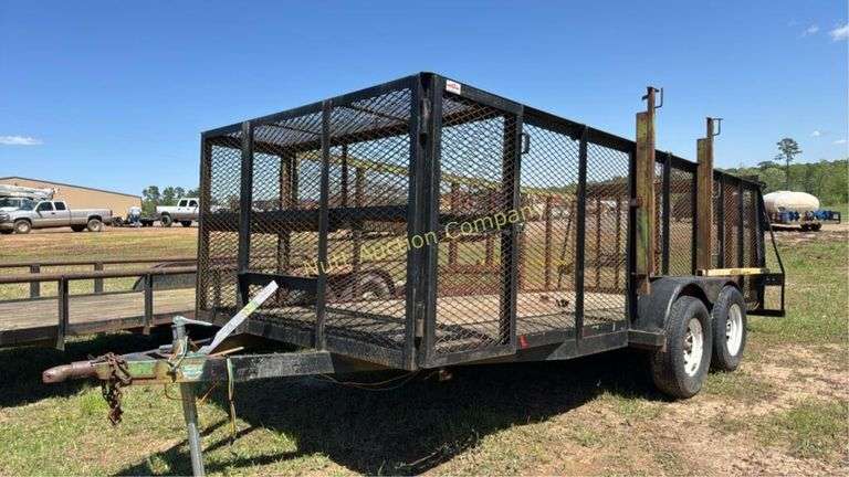 16' x 8' Lowboy Trailer With Expanded Metal Sides AWD, Front Metal ...
