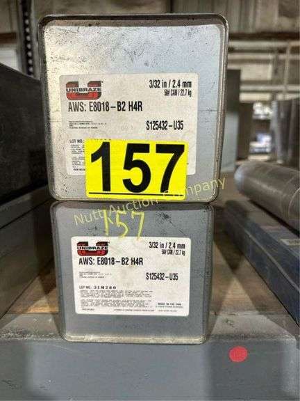 Unibraze E8018-B2 H4R Welding Electrodes, 3/32" Diameter, 2-50 lbs. Can ...