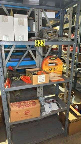 Assorted Industrial Tools and Supplies Lot, Clamps, Flashlights,Hose Clamps, Air Hose - Nutt Auction